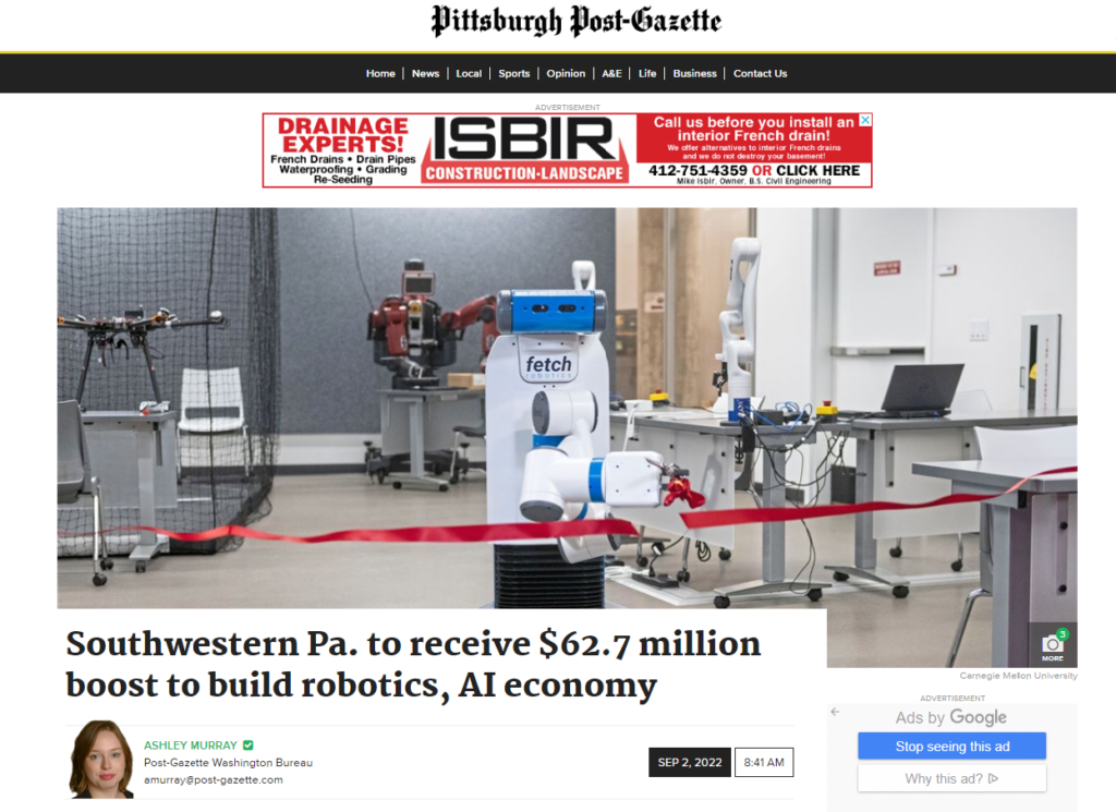 Southwestern PA to Receive $62.7 Million to Boost Autonomy Economy - RIDC
