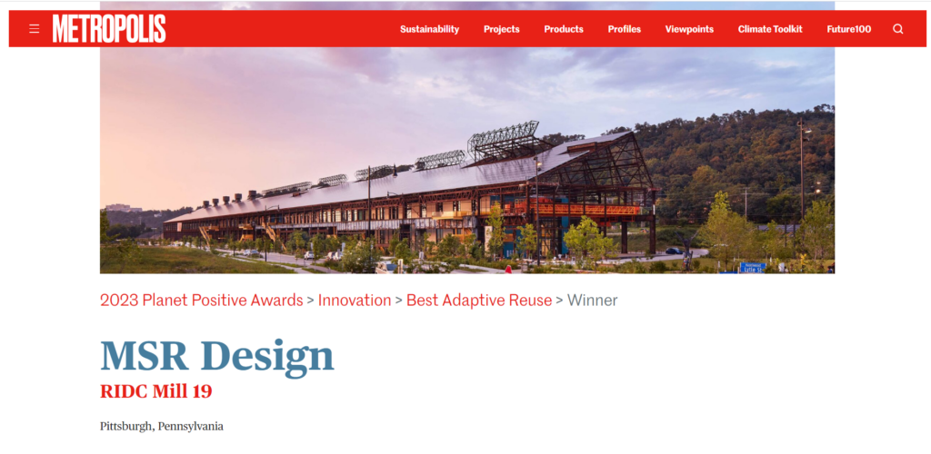 RIDC Mill 19 Wins Metropolis Innovation for Best Adaptive Reuse Award ...