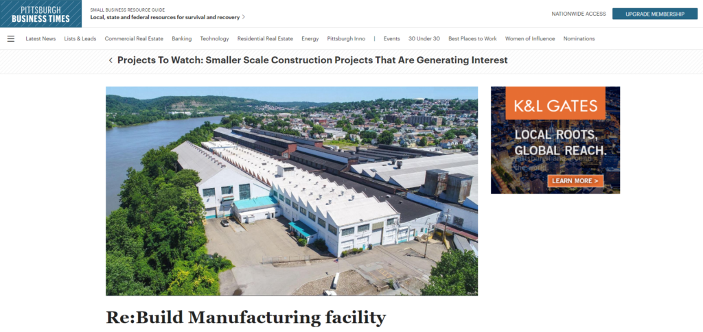 Re:Build Manufacturing's new facility in New Kensington Advanced ...
